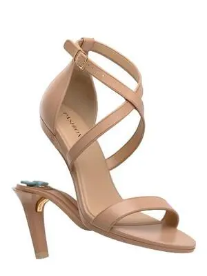 PASHION FOOTWEAR The Sandal 4" Stiletto Convertible Heel - Latte Leather