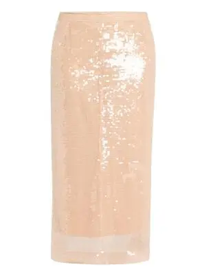 Ramy Brook Annita Sequined Midi Skirt - Nude Sequin