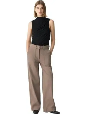 Theory Utility Wide-Leg Pant 31 In Neoteric Twill Walnut