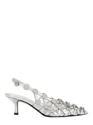 Attico Grid 50mm Slingback - Silver