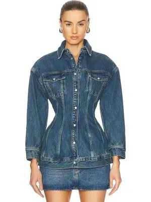 Wardrobe.NYC Denim Contour Jacket - Indigo