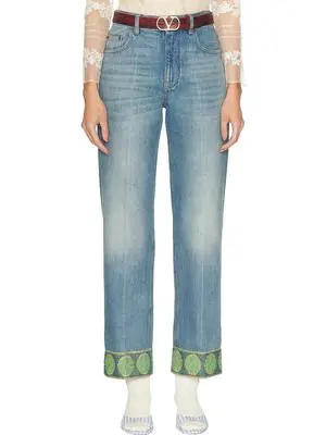 Valentino Garavani Straight Leg Jeans - Medium Blue