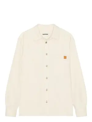 DARKPARK Serge Japanese Long Sleeve Shirt In Cream - Ecru
