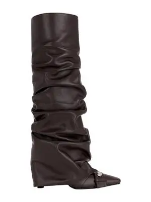 Attico Juno 95mm Knee High Boot - Chocolate