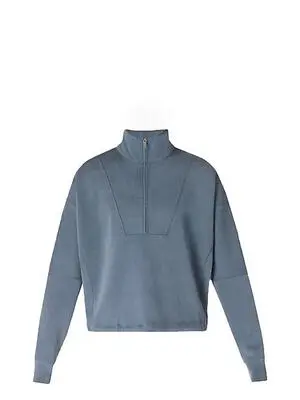 Sweaty Betty Funnel-neck Half-zip Sweatshirt - Subdued Blue