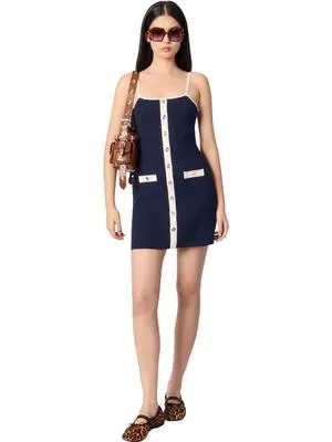 Maje Rib Knit Mini Dress - Navy