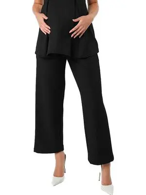 MARION Wide Leg Maternity Work Pant - Black