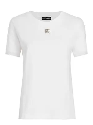 Dolce & Gabbana Crystal Dg Logo T-shirt - Black
