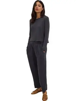 Velvet By Graham & Spencer Gini Linen Pant - Black