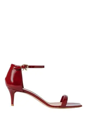 GIANVITO ROSSI Rhys 55 Patent Leather Sandals - Red