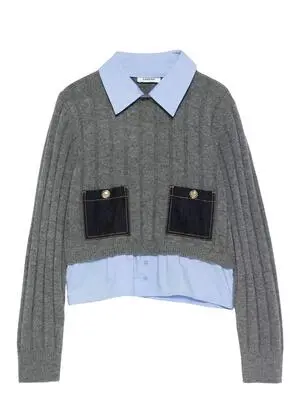 Sandro Layered-effect Sweater - Grey