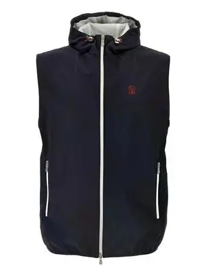 Brunello Cucinelli Embroidered Gilet - Blue