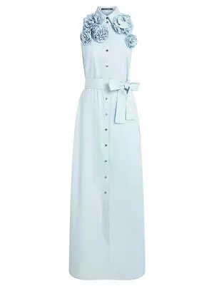 Karl Lagerfeld Floral Appliqué Maxi Dress - Blue