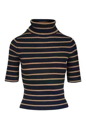 Veronica Beard Striped Merino Wool Sweater - Blue