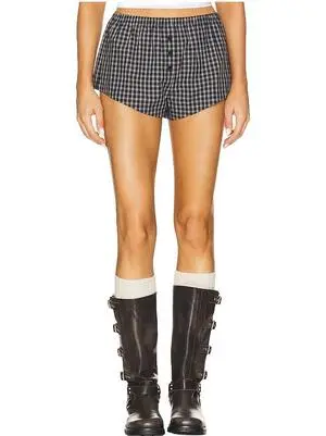 LOVERS AND FRIENDS Flutter Boxer Short In Navy - Navy Plaid