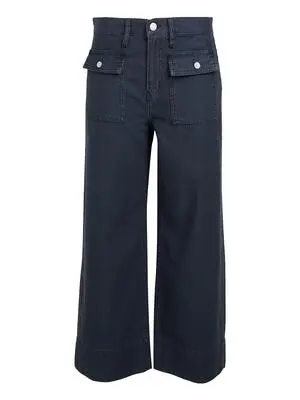 FRAME The 70s Cropped Straight-leg Pants - Navy
