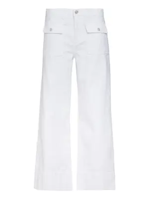 FRAME The 70s Cropped Straight-Leg Pants White