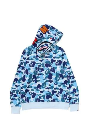 A BATHING APE Abc Camo Shark Half Zip Pullover Hoodie - Blue