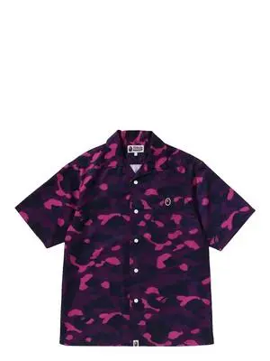 A BATHING APE Camo Ape Head One Point Shirt - Purple
