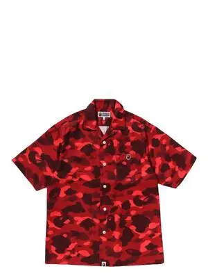 A BATHING APE Camo Ape Head One Point Shirt - Red