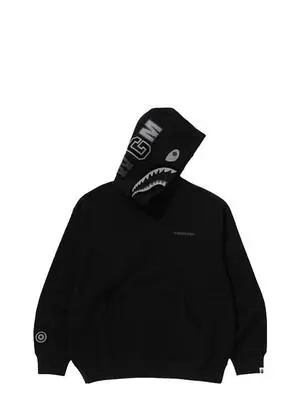 A BATHING APE Shark Logo Relaxed Fit Pullover Hoodie - Black