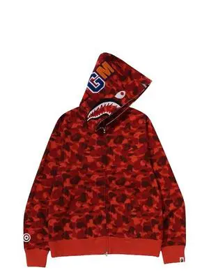A BATHING APE Full Zip Hoodie - Red