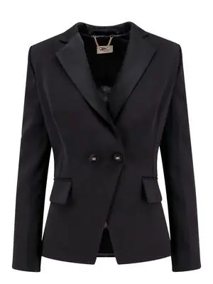 Elisabetta Franchi Double-breasted Blazer With Covered Buttons - Black