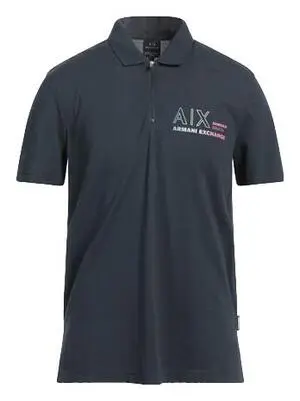 Armani Exchange Polo Shirt Midnight Size Cotton - Blue