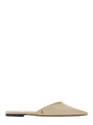 JIMMY CHOO Vivi Lizard-Effect Leather Mules Ivory