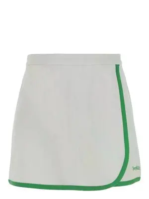 SPORTY & RICH Logo-embroidered Mini Skirt - White