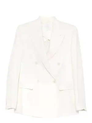 Eleventy Double-breasted Blazer - White