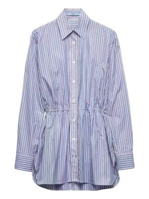 Prada Striped Poplin Shirt - Blue