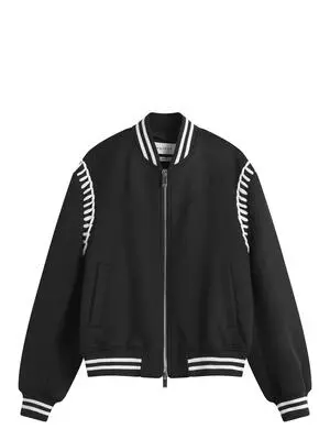 Alexander McQueen Wool Bomber Jacket - Black