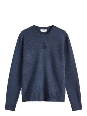 Alexander McQueen Upside Down Skull Logo Jumper - Navy/indigo