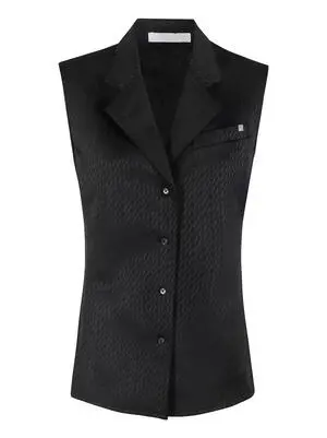Helmut Lang Jacquard Satin Vest - Black