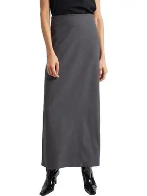 Loulou De Saison Samos Stretch Wool Pencil Skirt - Anthracite Melange