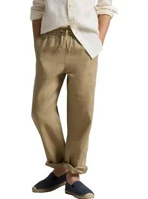 Ralph Lauren Ralph Lauren Linen Drawstring Pant Surrey Tan