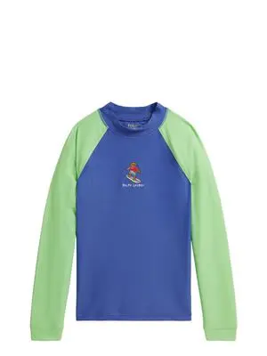 Ralph Lauren Polo Bear Performance Rash Guard - Bai Blue/lime