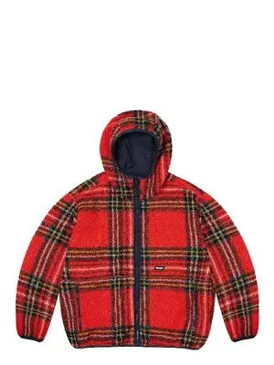 PALACE Fleece Checked Reversible Jacket - Red