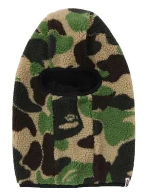 A BATHING APE Abc Camo Boa Fleece Balaclava - Green
