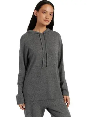 Chinti & Parker Wool Cashmere Blend Relaxed Fit Hoodie - Dark Grey