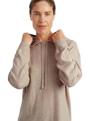 Chinti & Parker Wool Cashmere Blend Relaxed Fit Hoodie - Warm Oatmeal