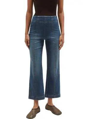 ME+EM Kick Flare Cropped Jeans - Mid Blue Wash