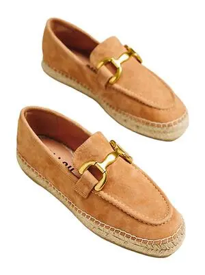 BIBI LOU Suede Espadrille Loafers - Cuero Suede