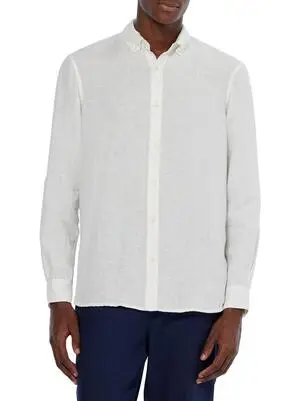 Scotch & Soda Linen Button-down Shirt Off White