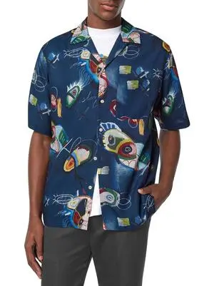 Scotch & Soda Abstract Print Lyocell Camp Shirt - Abstract Island Nigh