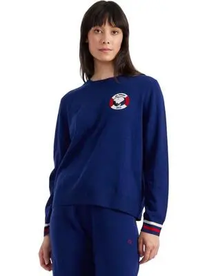 Chinti & Parker Snoopy Nautical Wool Cashmere Sweater - Admiral Blue/multi