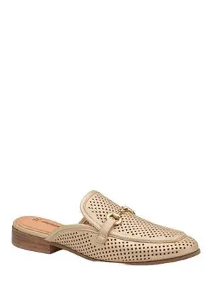 Johnston & Murphy Ali Perforated Bit Mule - Sand Pearlized Glove Leather