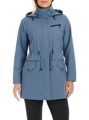 Vince Camuto Water-resistant Hooded Jacket - Slate Blue