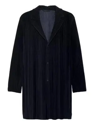 Issey Miyake Pleated Coat - Blue